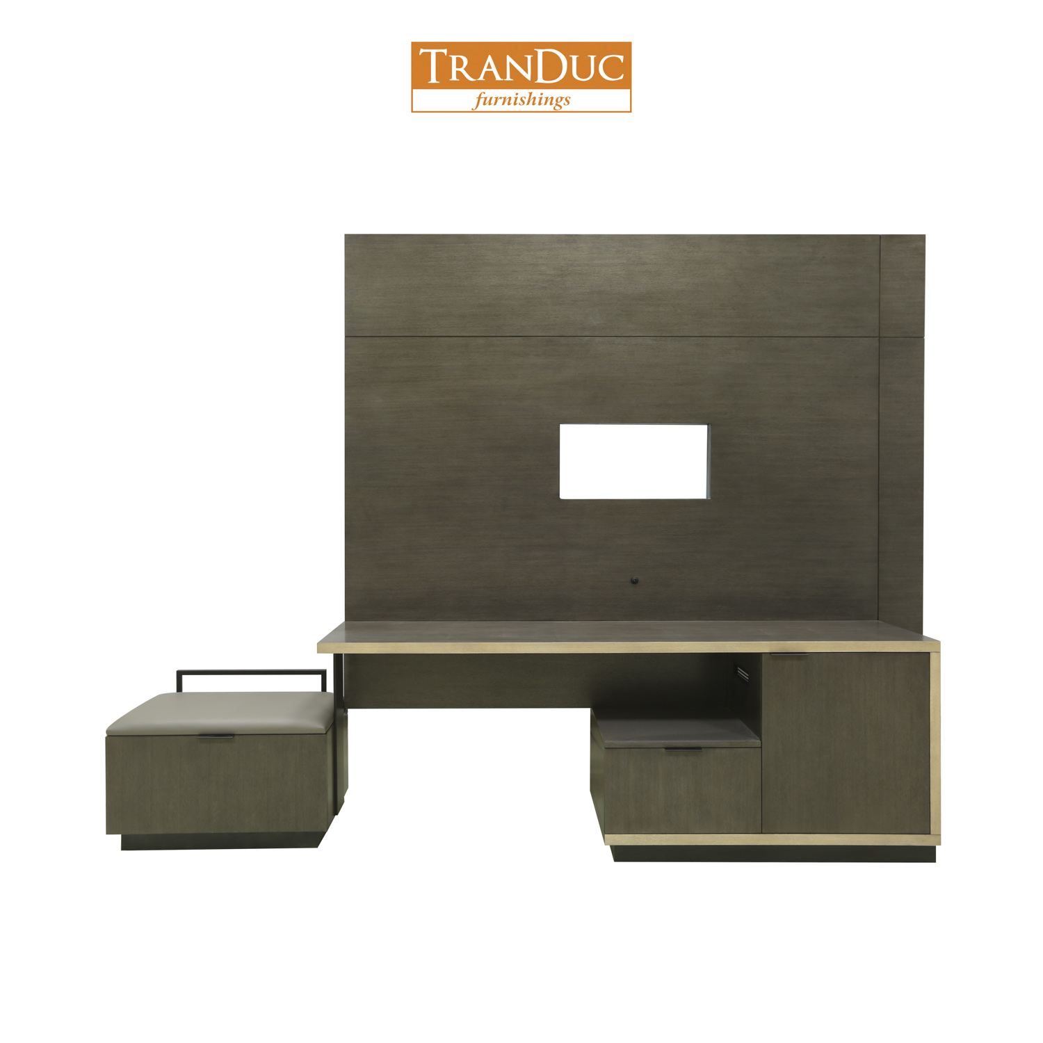 Halo Desk TV Unit for Floor - Marriott Long Beach - Tran Duc Furnishings