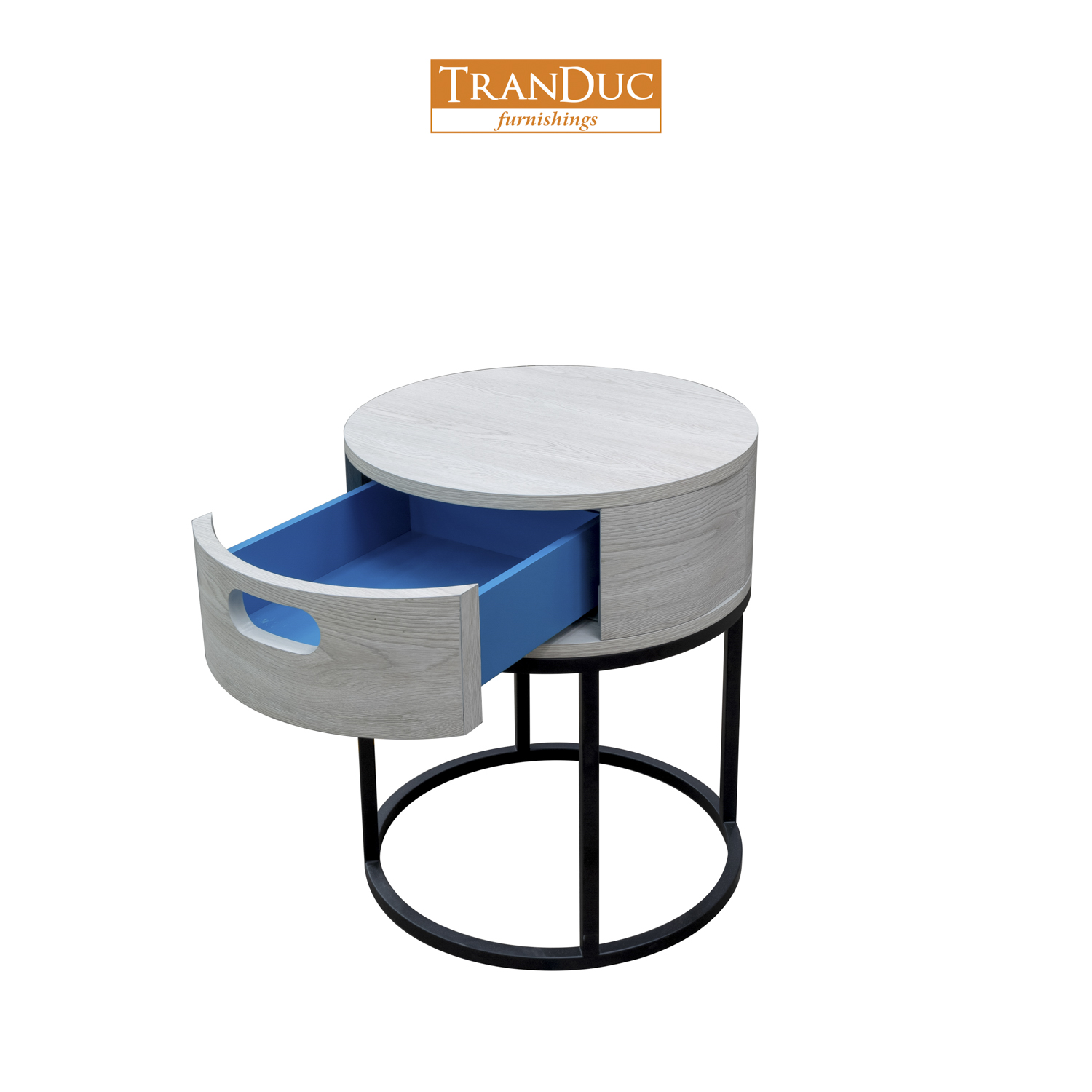 Round Nightstand with Drawer - Aloft Wesminter - Tran Duc Furnishings